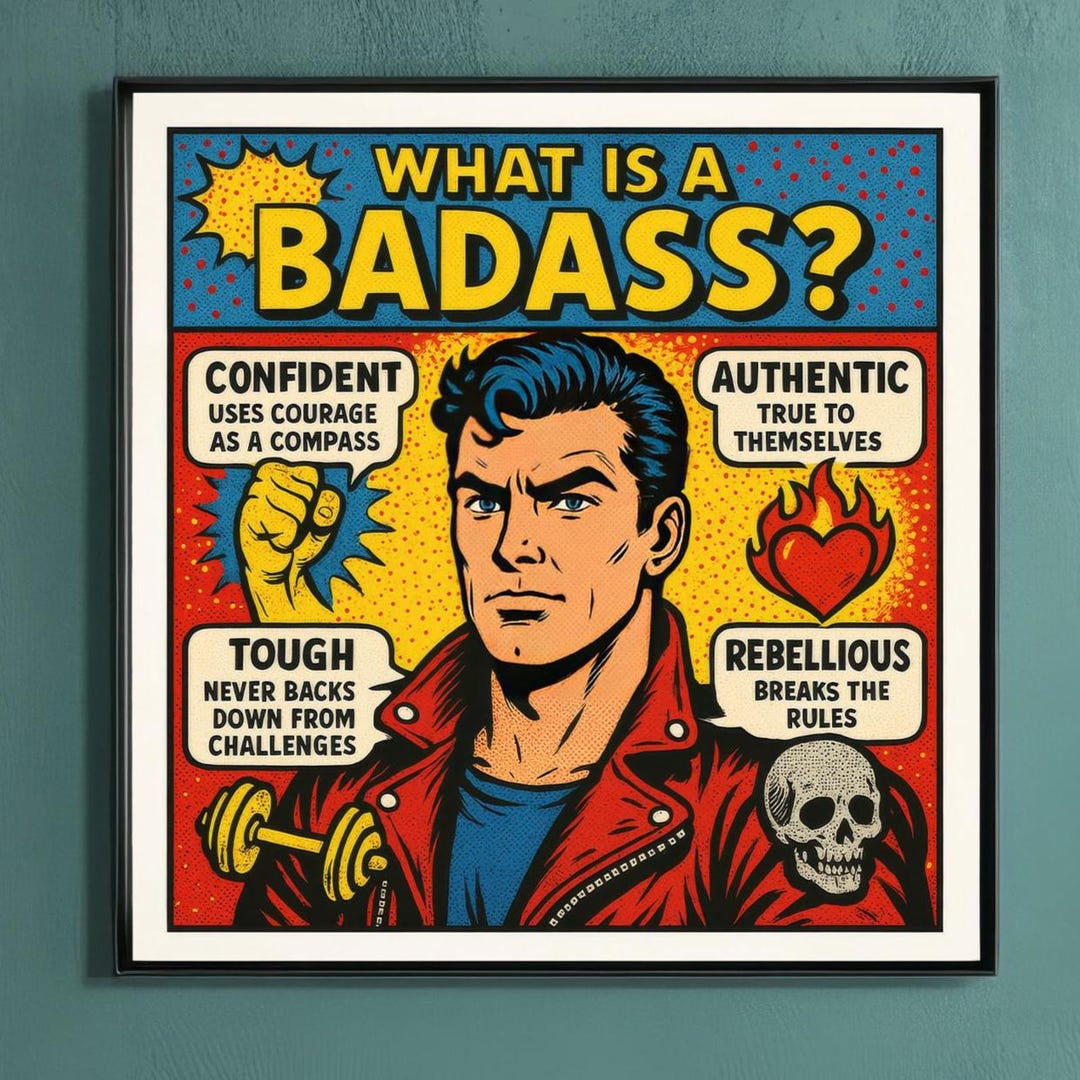 BADASS DEFINED – Pop Art Print, Comic Style, Motivational Wall Art ...