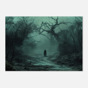 Gothic Forest Art Print, Lone Figure, Eerie & Thought-provoking ...