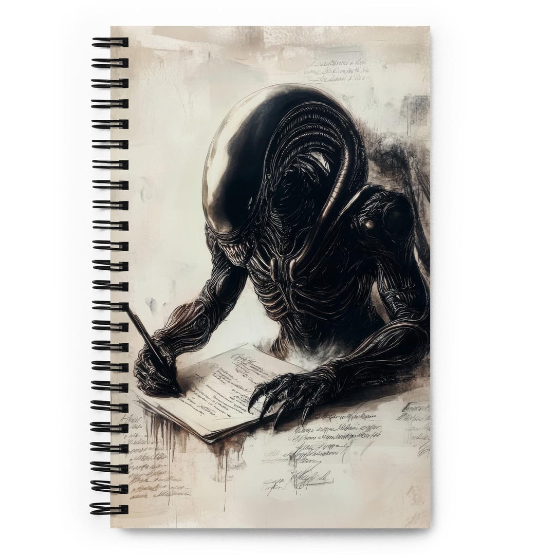 Alien Reflections Gothic Spiral Notepad – Xenomorph Writing in Journal ...