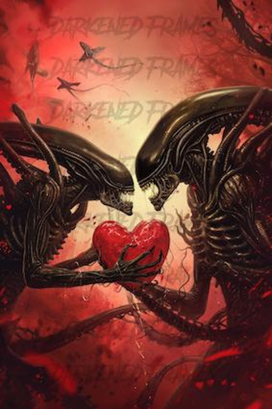 Xenomorph Heart Connection Digital Download - Alien Love Art, Gothic ...