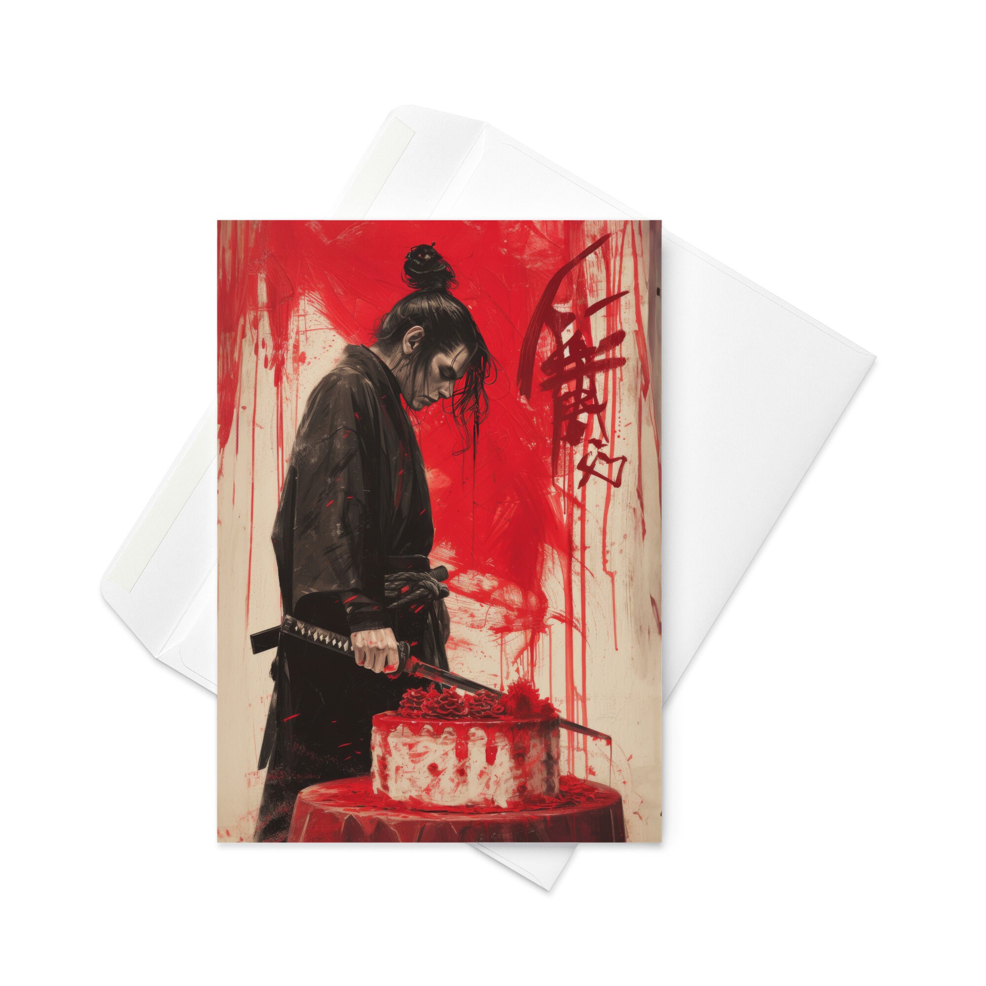 Samurai Slice Gothic Samurai Birthday Card, Cool Warrior Celebration ...