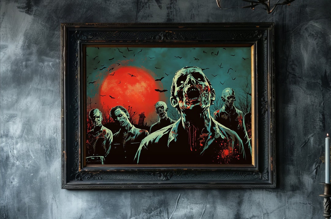 Dawn of the Dead Art Print, Zombie Apocalypse Tribute, Horror Movie ...