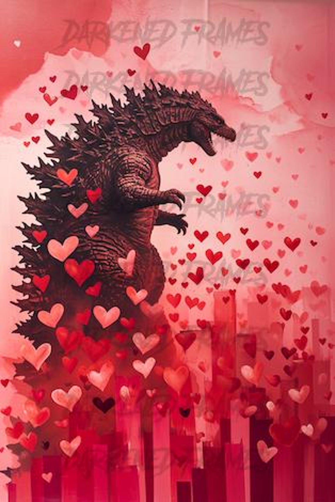 Godzilla Love Rampage Digital Download - Monster Romance Art, Gothic ...