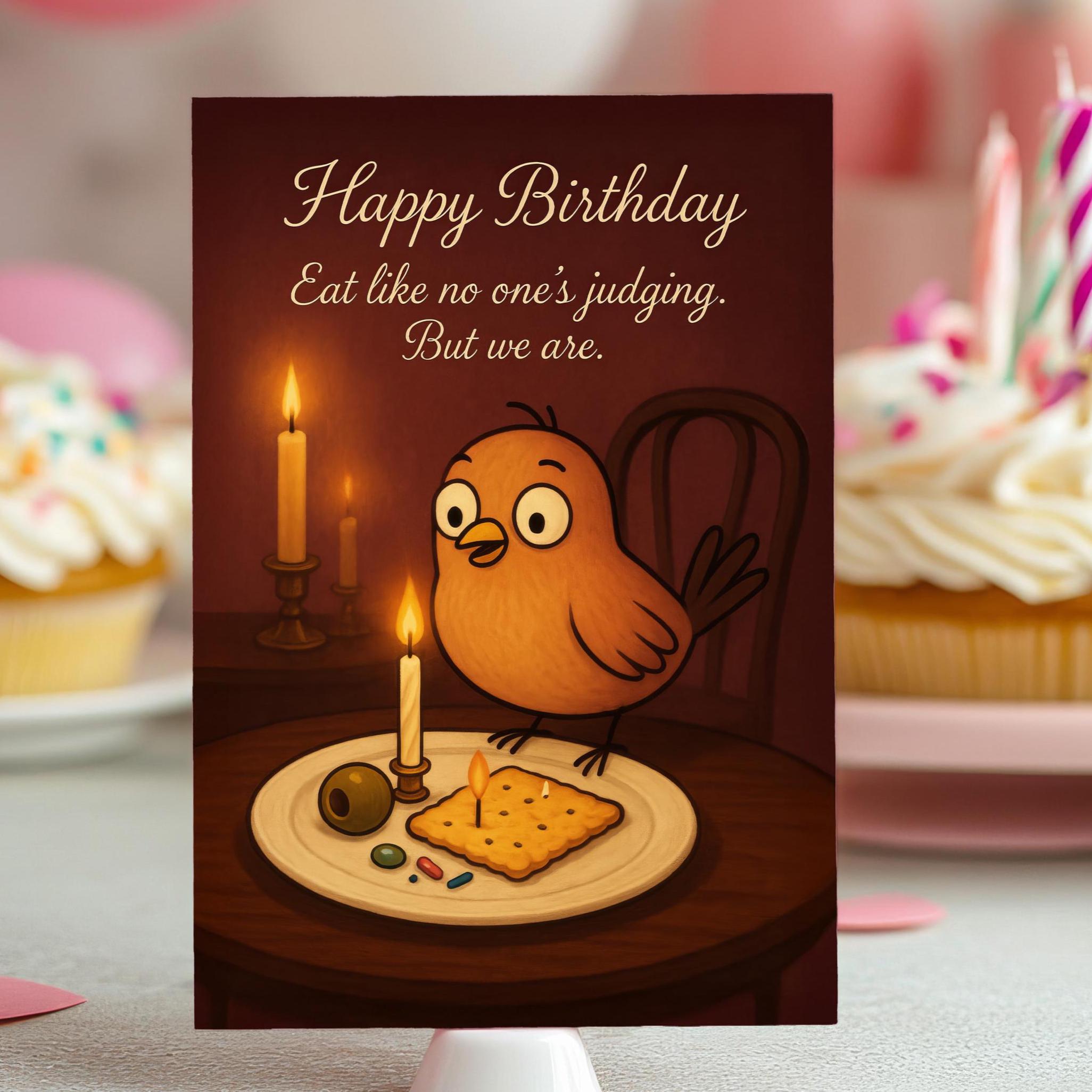 Judgy Bird Banquet – Funny Birthday Card Parody, Awkward Humor, Digital ...