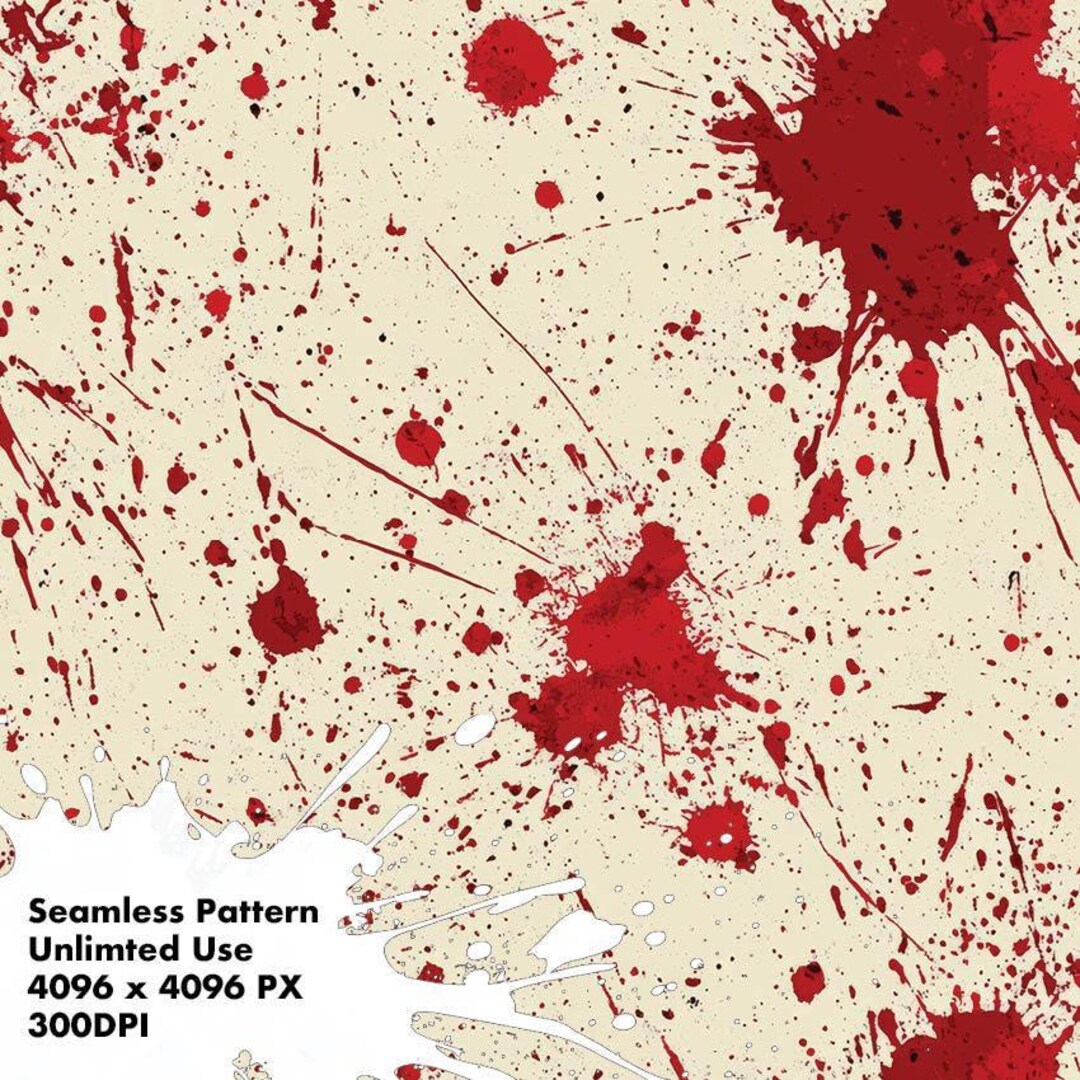 Realistic Blood Splatter Seamless Pattern – Horror Digital Design ...