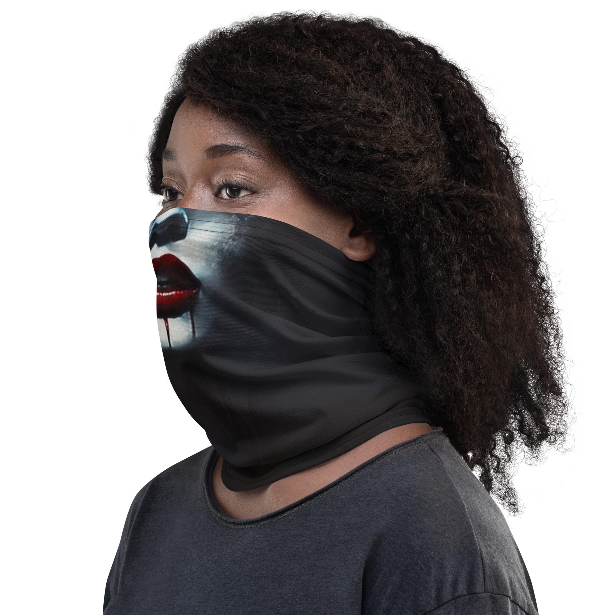 Crimson Kiss Neck Gaiter – Gothic Vampire Blood Lips Design, Dark ...