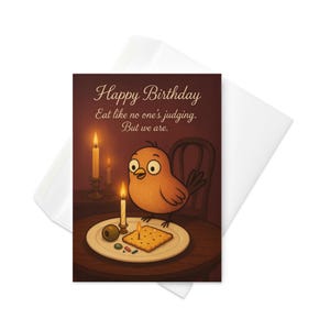 Snack of Shame – Funny Birthday Card Parody, Judgy Bird Humor, Dark ...