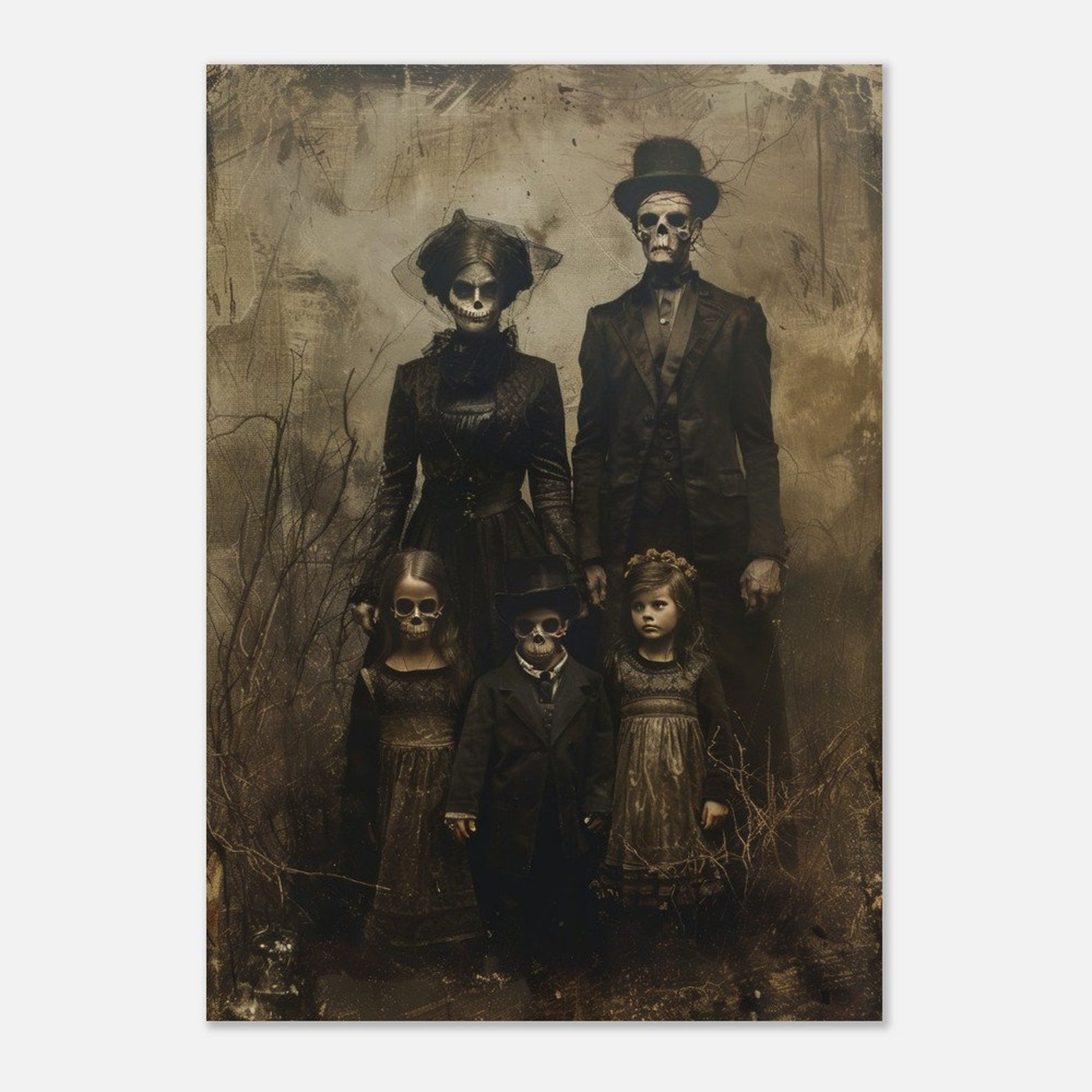 Bone Dynasty - LIMITED EDITION Gothic Art Print, Classic Skeleton ...