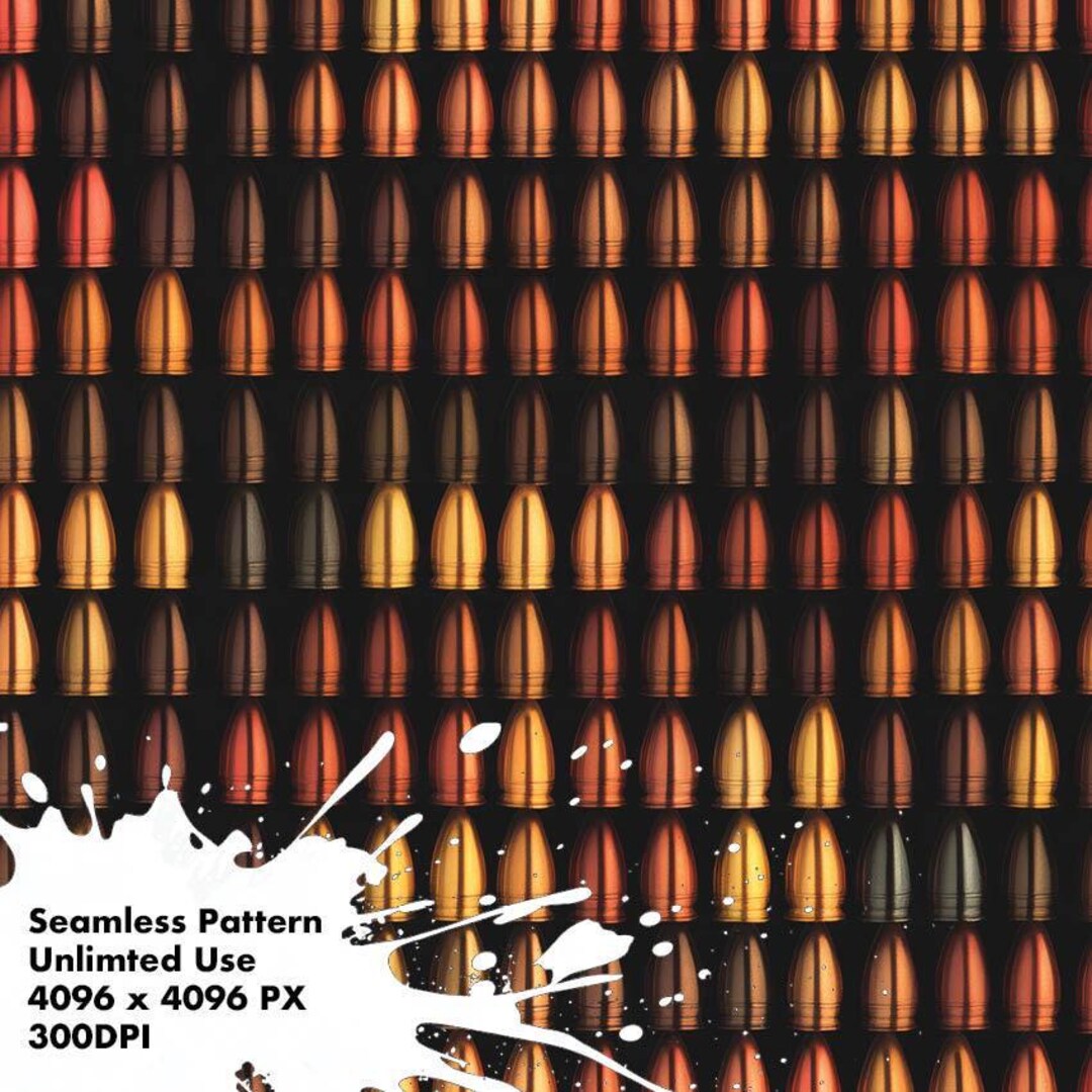 Rows of Bullets Seamless Pattern – Military Digital Design, Metallic ...