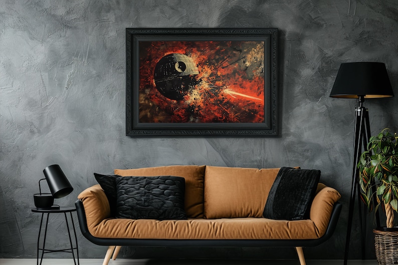 Death Star Explosion Art Print Star Wars Inspired, Galactic Battle, Sci ...