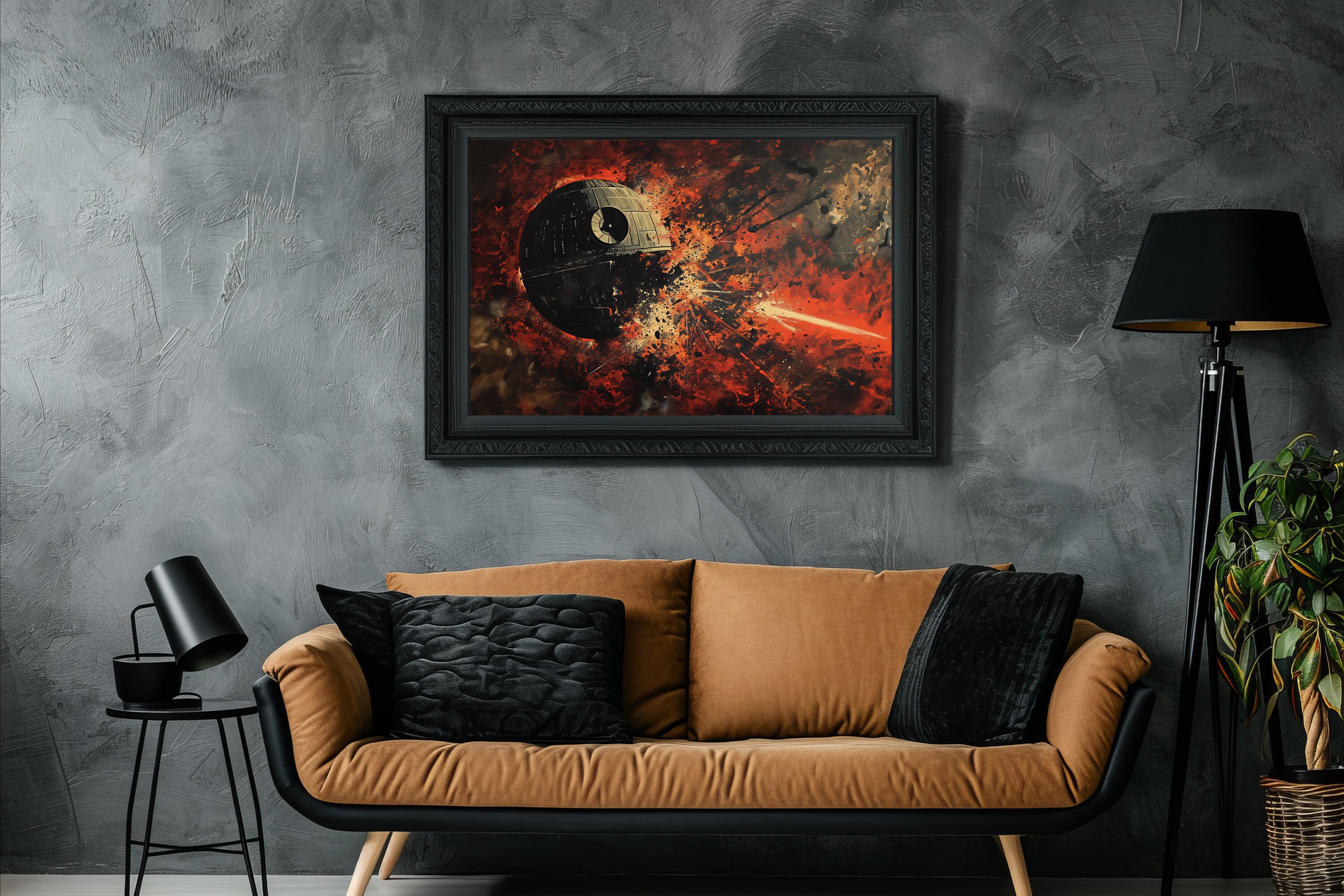 Death Star Explosion Art Print - Star Wars Inspired, Galactic Battle ...