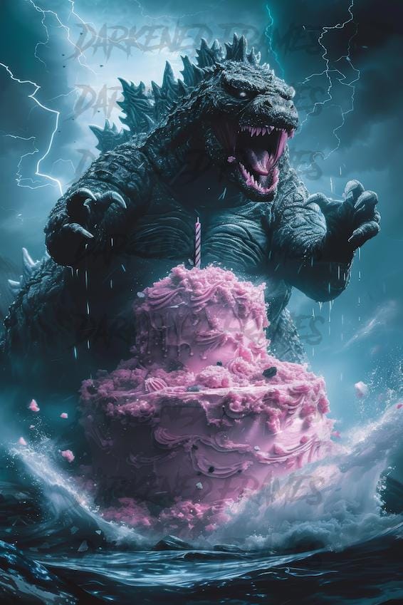 Godzilla Birthday Bash Digital Download - Epic Celebration Art, Party ...