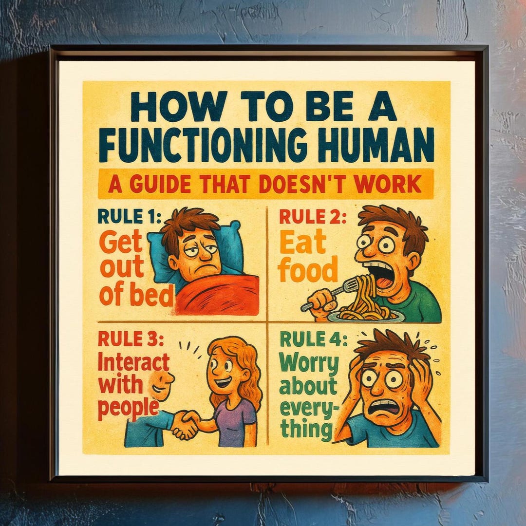 Functioning-ish Manual – Funny Mental Health Comic Print | Relatable ...