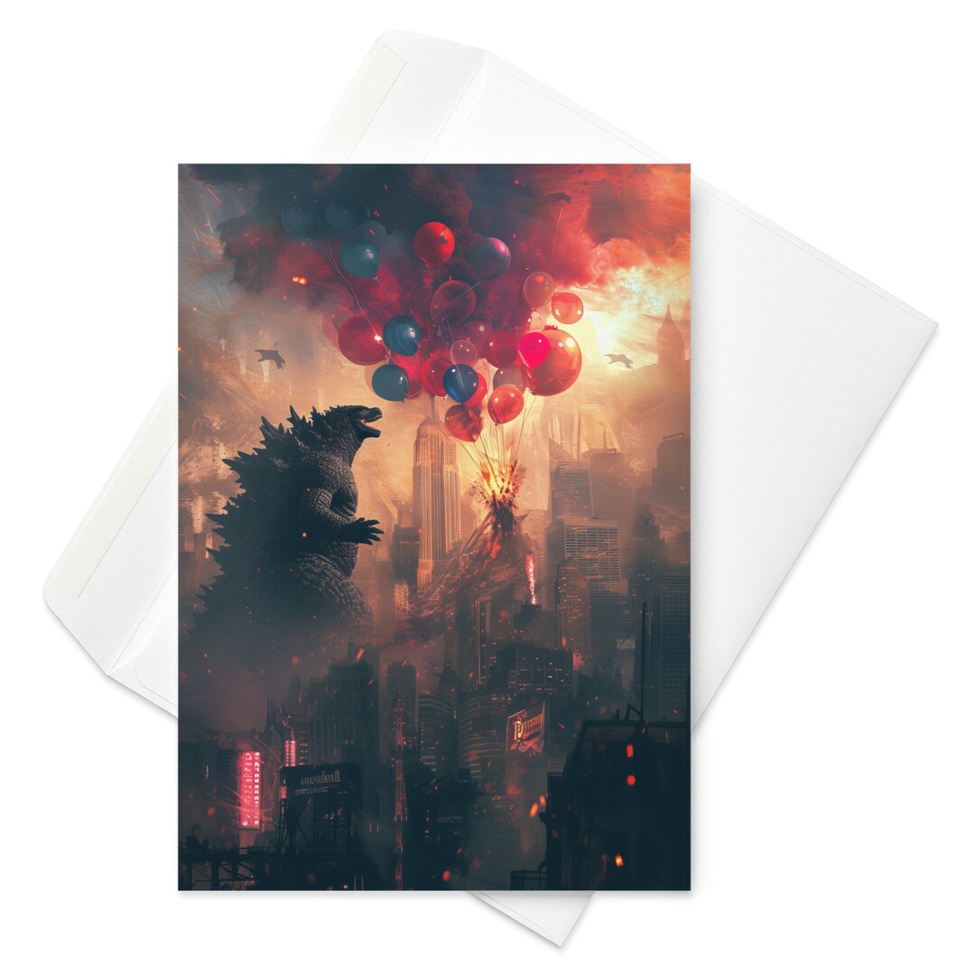 Balloon Encounter: Godzilla's Festive March - Birthday Greeting Card ...