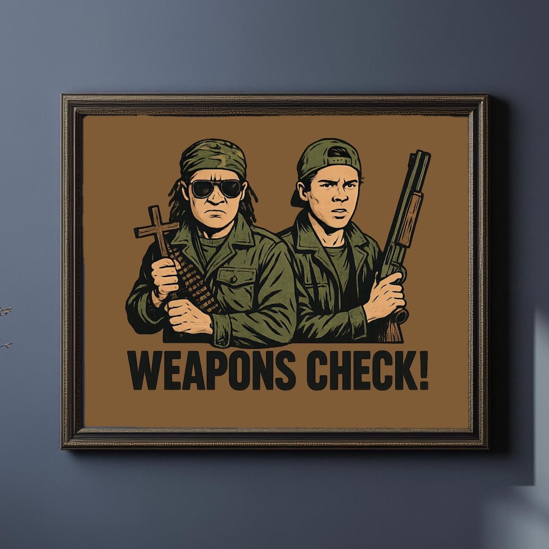 Weapons Check! Art Print – Vampire Hunter Parody Poster, Horror Comedy ...