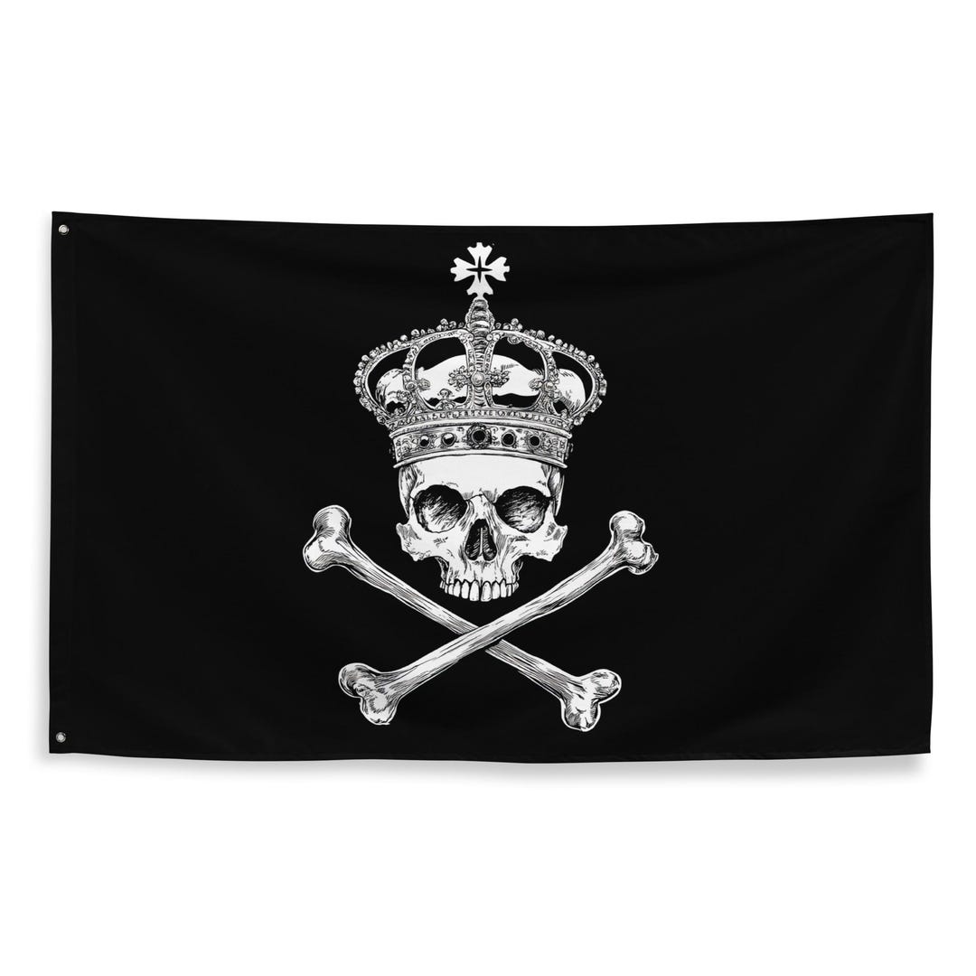 Skull Queen and Crossbones Flag - Gothic Crowned Queen Design | Dark ...