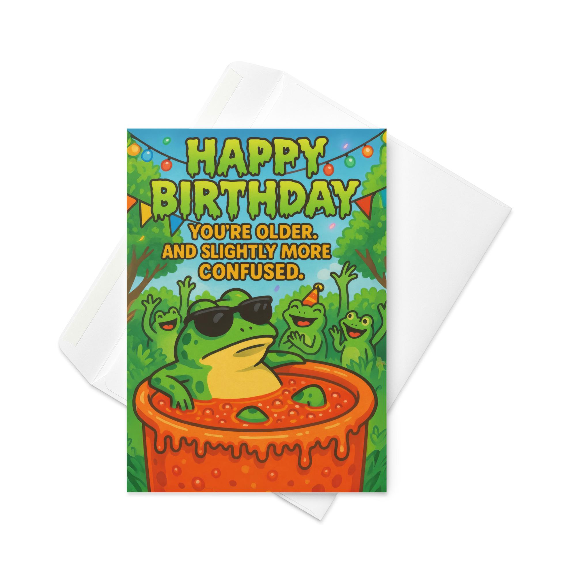 Hot Tub Hopocalypse – Funny Frog Birthday Card, Parody Humor, Age ...