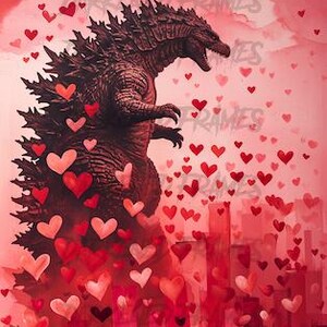 Godzilla Love Rampage Digital Download Monster Romance Art, Gothic ...