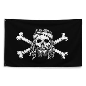 Divine Skull and Crossbones Flag - Gothic Jesus Design | Sacred ...