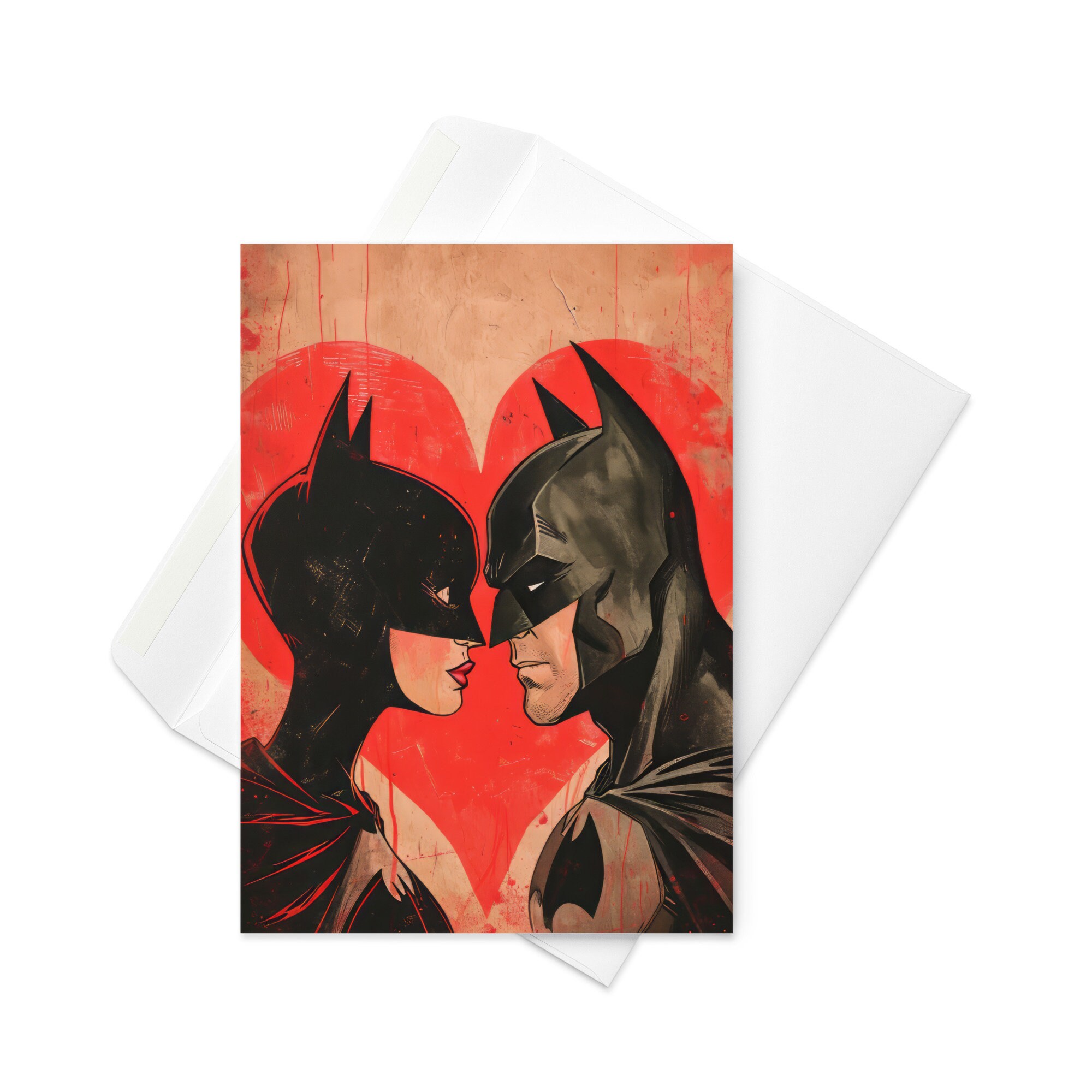 Batman and Bat Lady Love Valentine's Card Heroic, Romantic, Designer ...