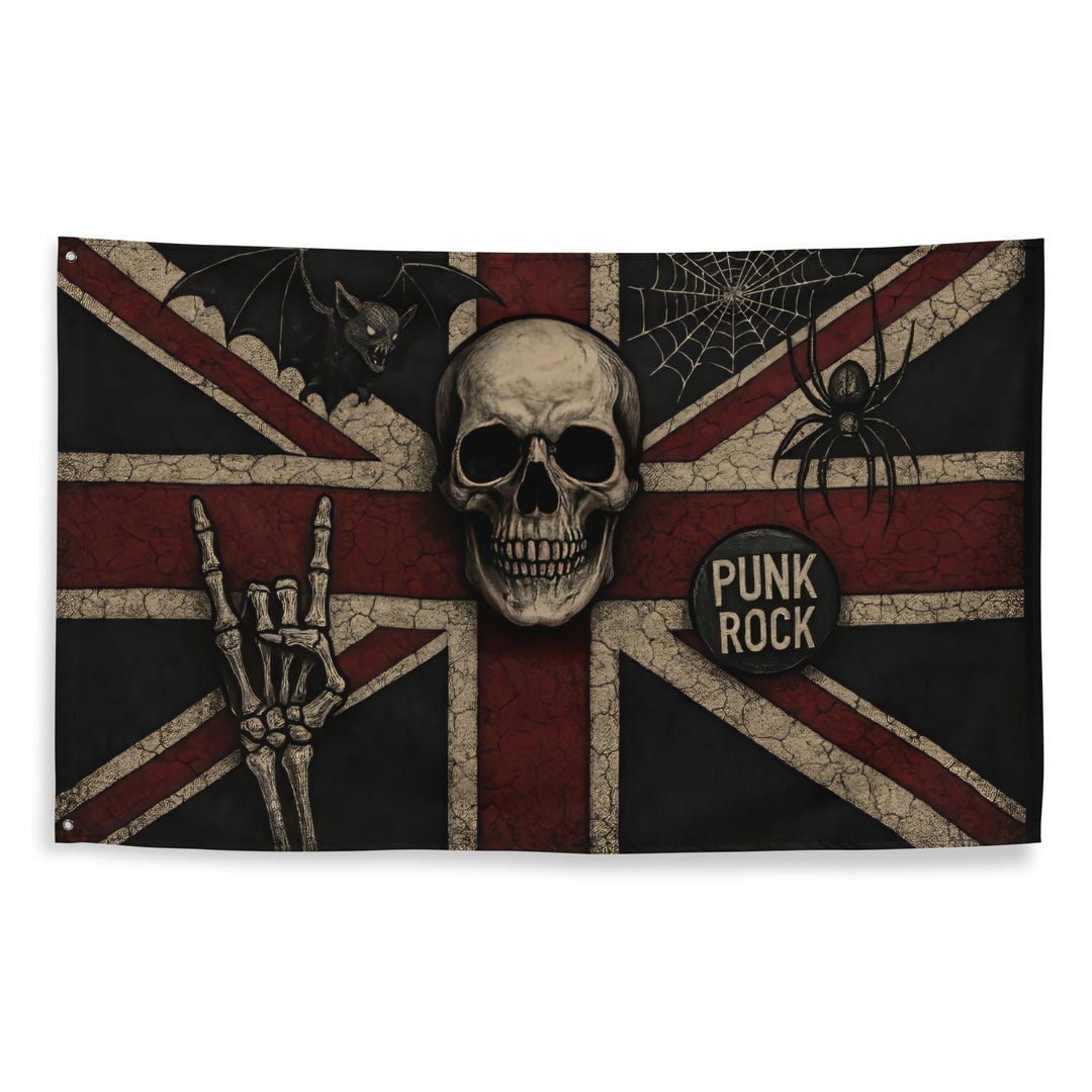 Anarchy Eternal – Punk Rock Union Jack Flag, Skull UK Poster, Gothic ...