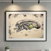 Xenomorph Alien Original Pen and Ink Illustration - Etsy