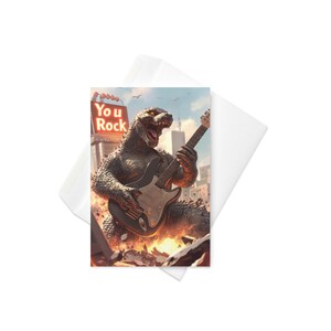 Godzilla Rocks – Funny "you Rock" Card, Kaiju Guitarist, Epic Rock ...