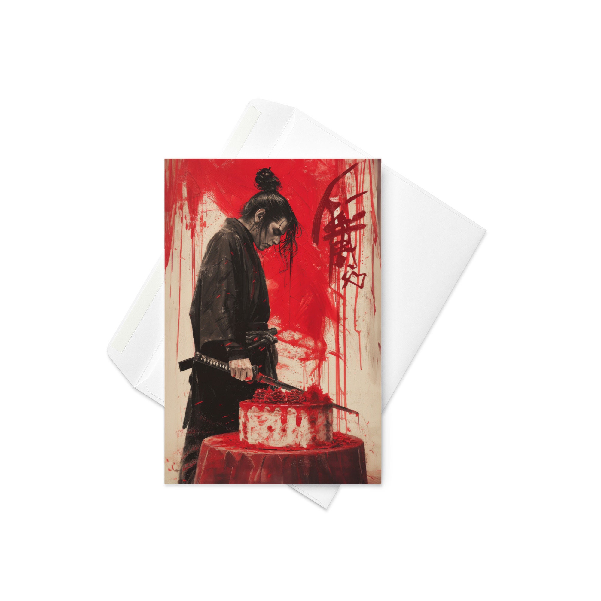 Samurai Slice Gothic Samurai Birthday Card, Cool Warrior Celebration ...