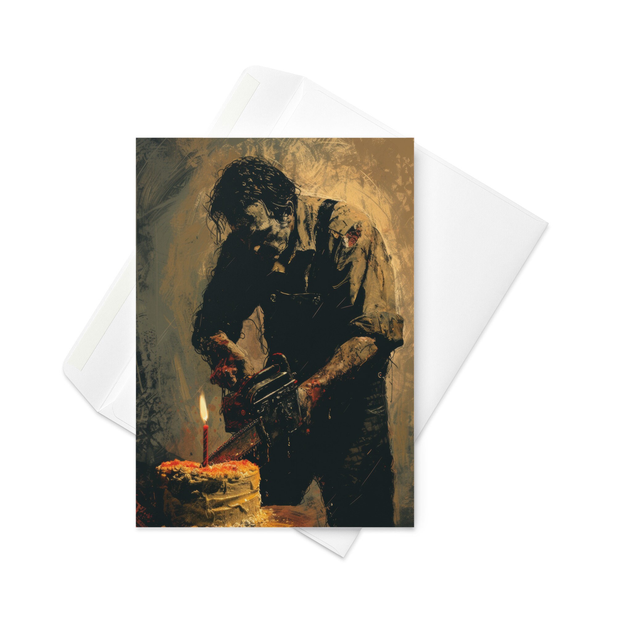 Chainsaw Celebration Gothic Horror Birthday Card, Texas Chainsaw Homage ...