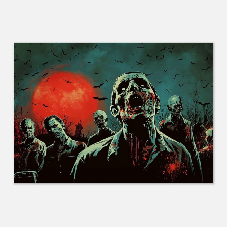 Dawn of the Dead Art Print, Zombie Apocalypse Tribute, Horror Movie ...