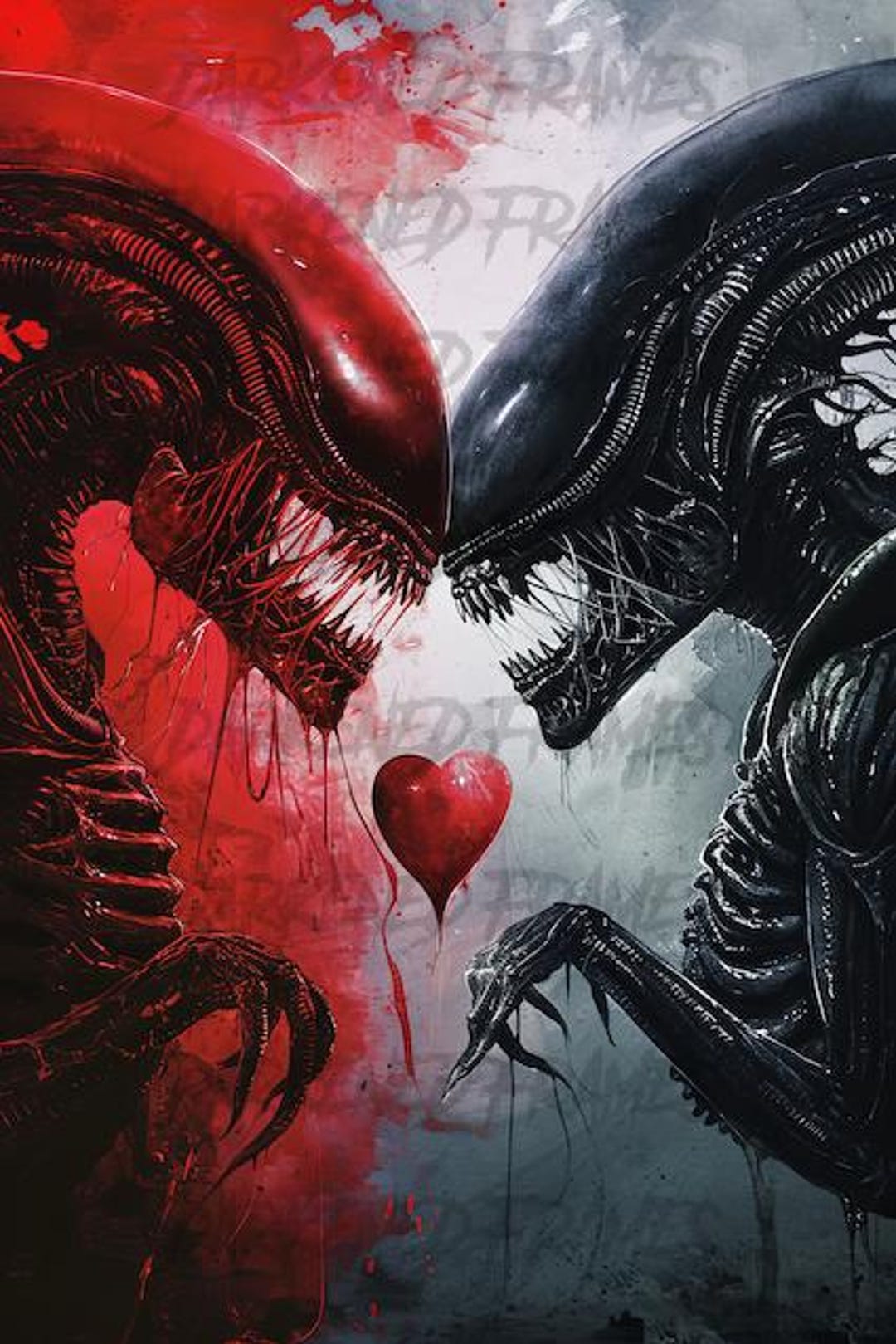 Xenomorph Love Encounter Digital Download - Sci-fi Romance Art, Gothic ...