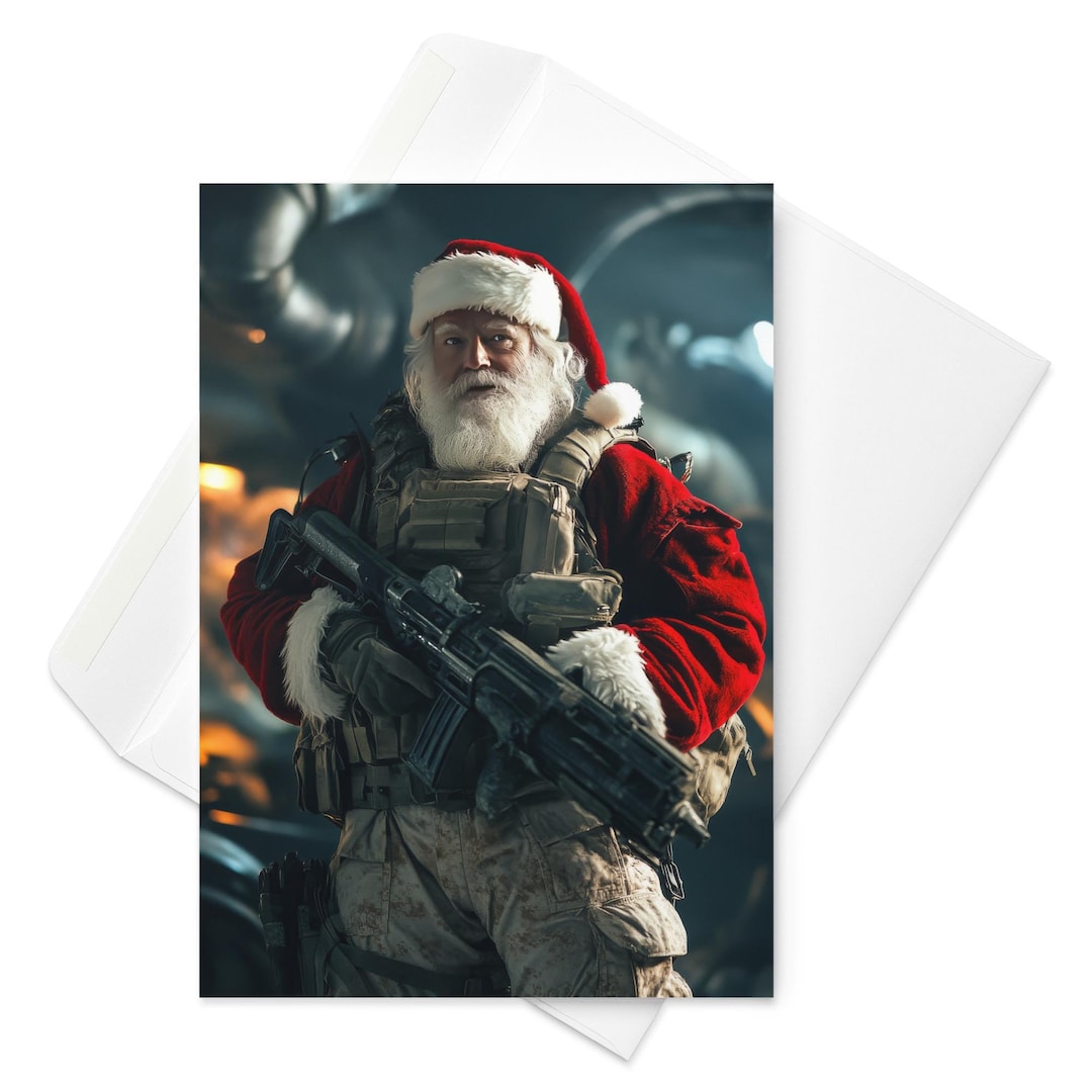 Santa's Tactical Christmas: Funny Parody Card - Santa Claus as a Marine ...