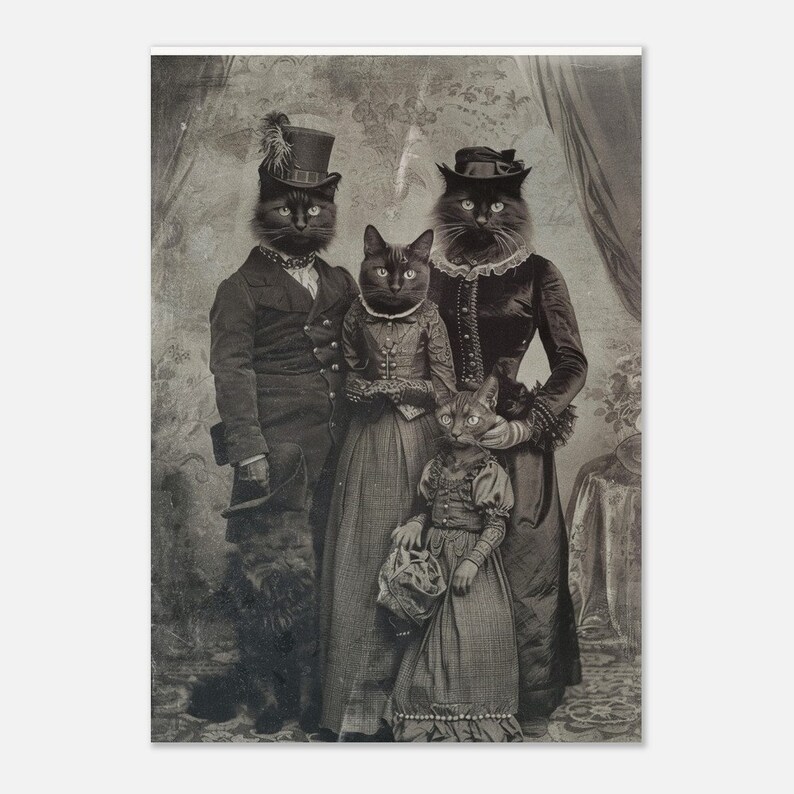 Feline Aristocracy - LIMITED EDITION Gothic Vintage Art Print, 18th ...