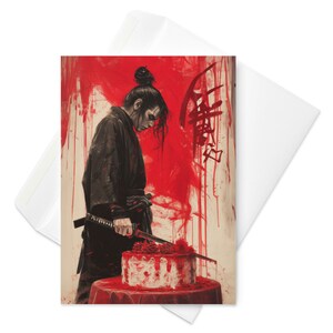 Samurai Slice - Gothic Samurai Birthday Card, Cool Warrior Celebration ...