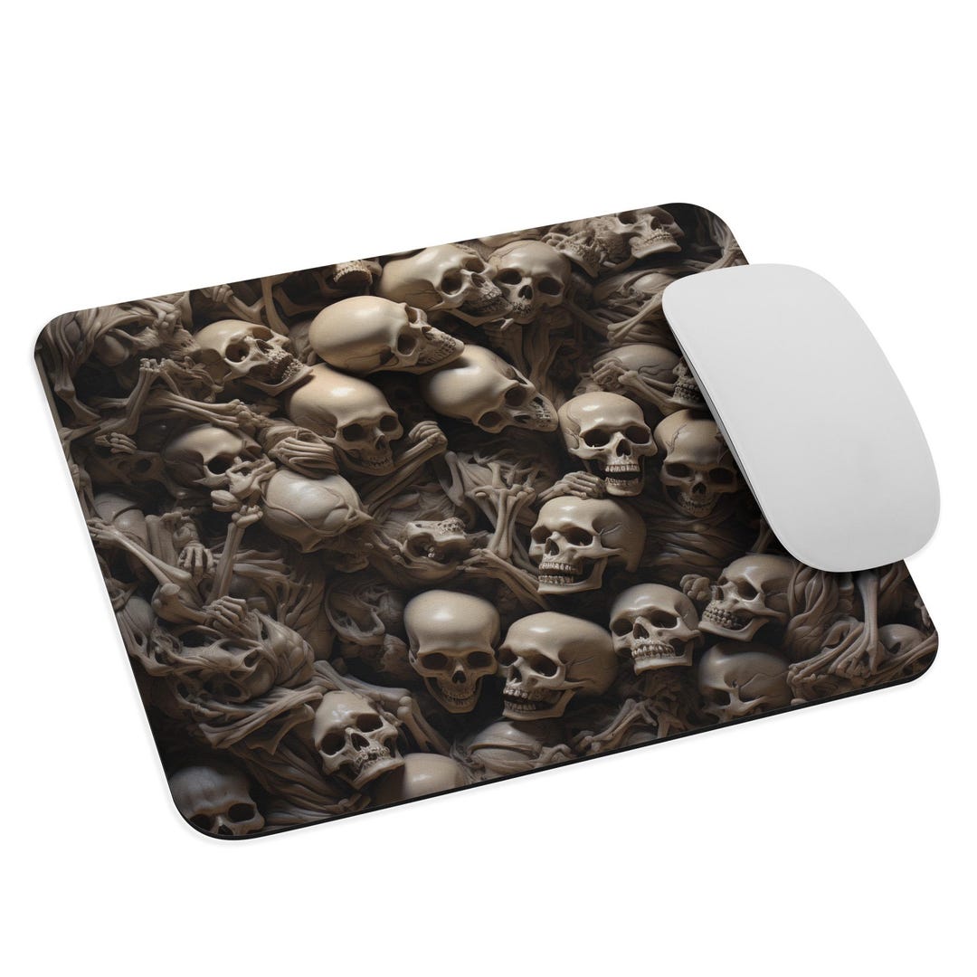 Gothic Horror Skulls and Skeletons Mouse Pad, Dark Art Desk Accessory ...