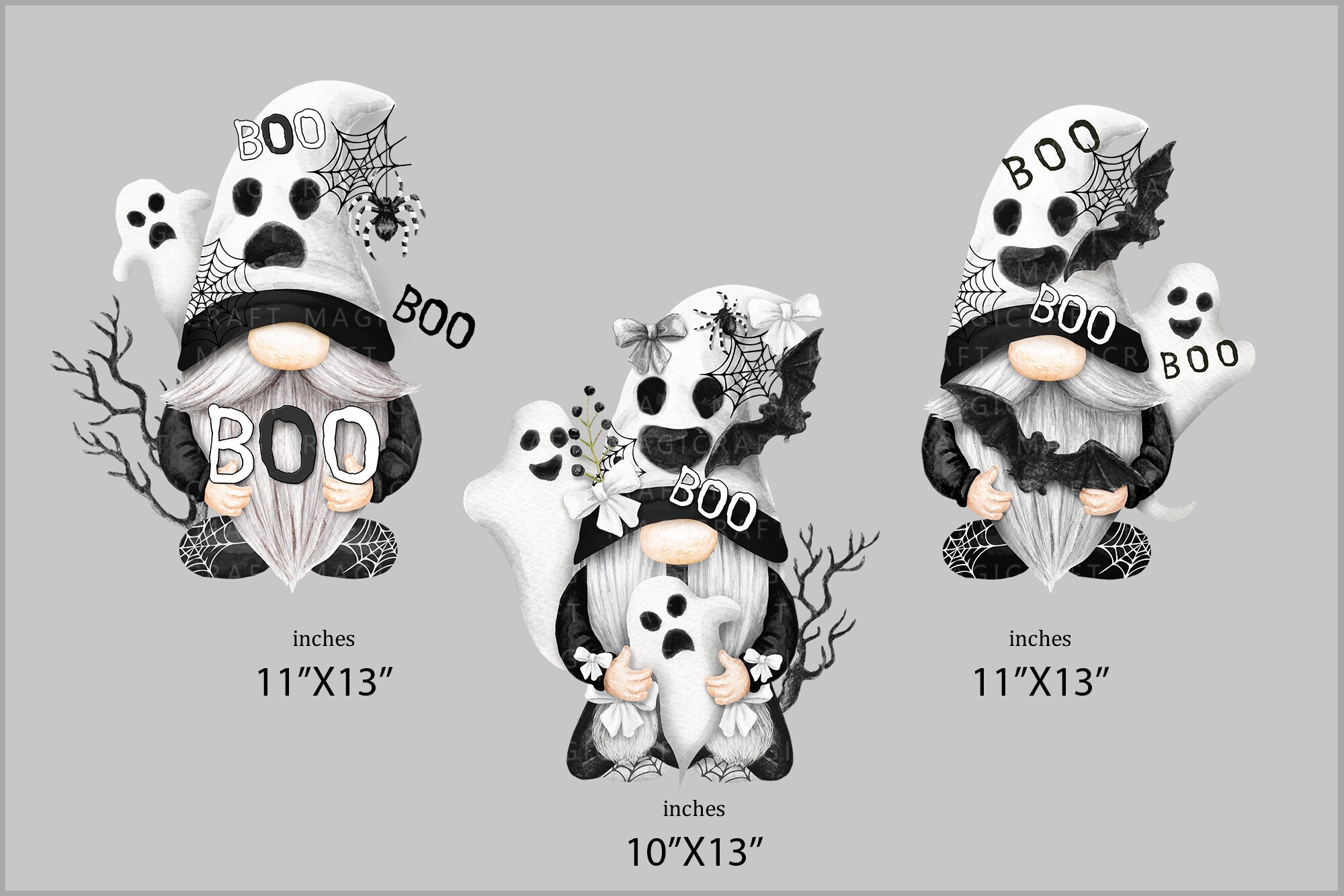 Halloween Gnome PNG, BOO Sublimation, Ghost Gnomes Halloween Spooky ...