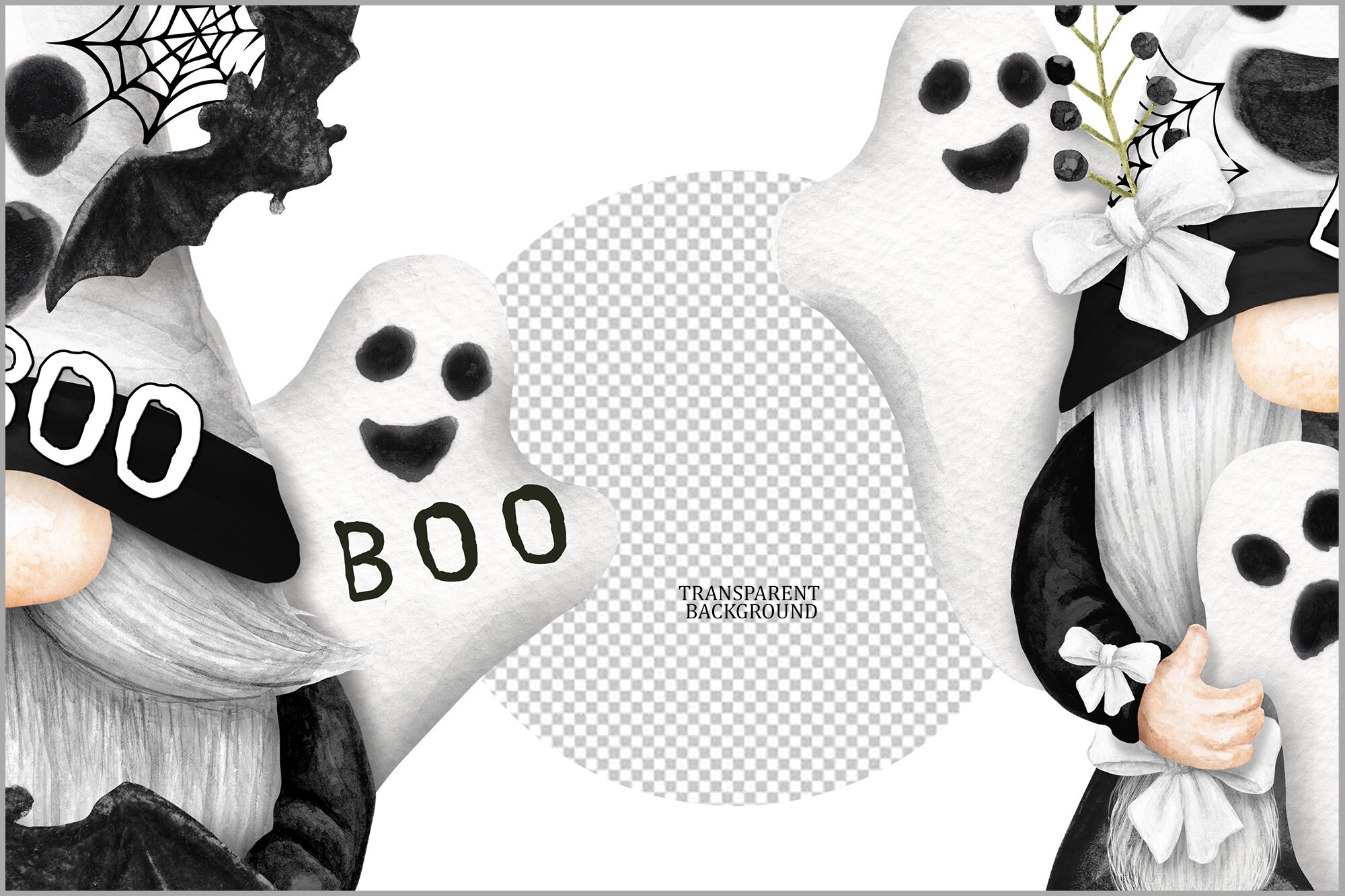 Halloween Gnome PNG, BOO Sublimation, Ghost Gnomes Halloween Spooky ...