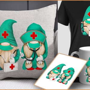 Medical Gnomes Png Clipart, Watercolor Gnome Medical Sublimation Png ...