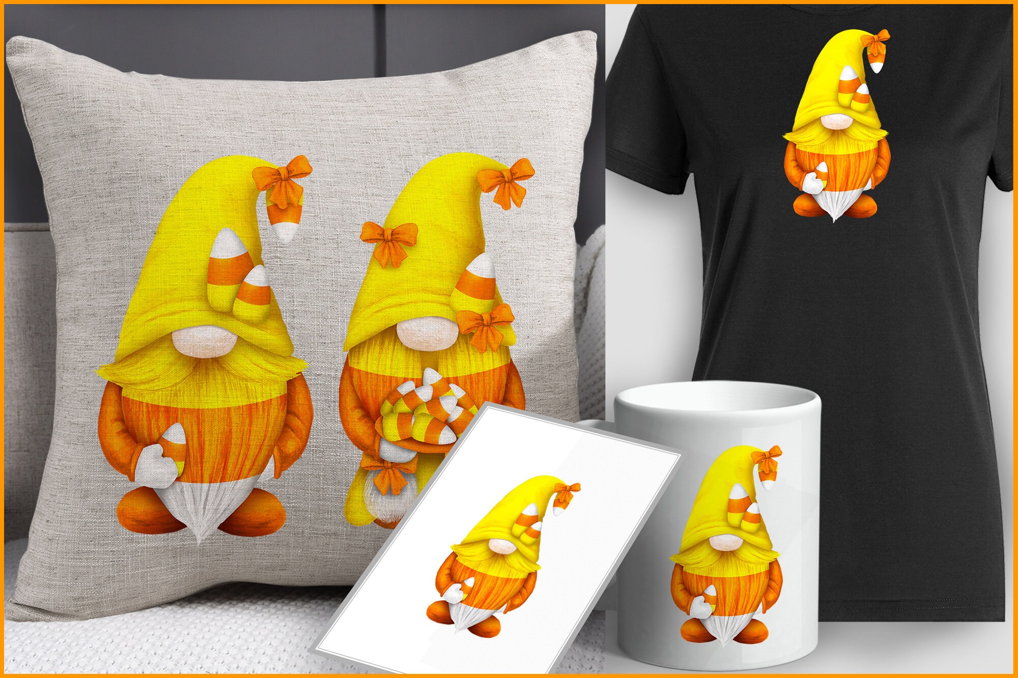 Candy Corn Gnomes Png Clipart, Halloween Gnome PNG, Candy Corn Gnome ...