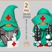 Medical Gnomes Darker Skin Tone and Brown Hair Png Clipart, Watercolor ...