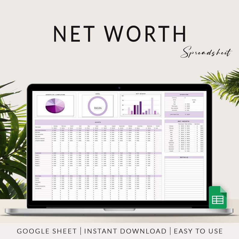 Net Worth Tracker Spreadsheet Template for Google Spreadsheet, Personal ... Net Worth Tracker Spreadsheet Template for Google Spreadsheet, Personal ...