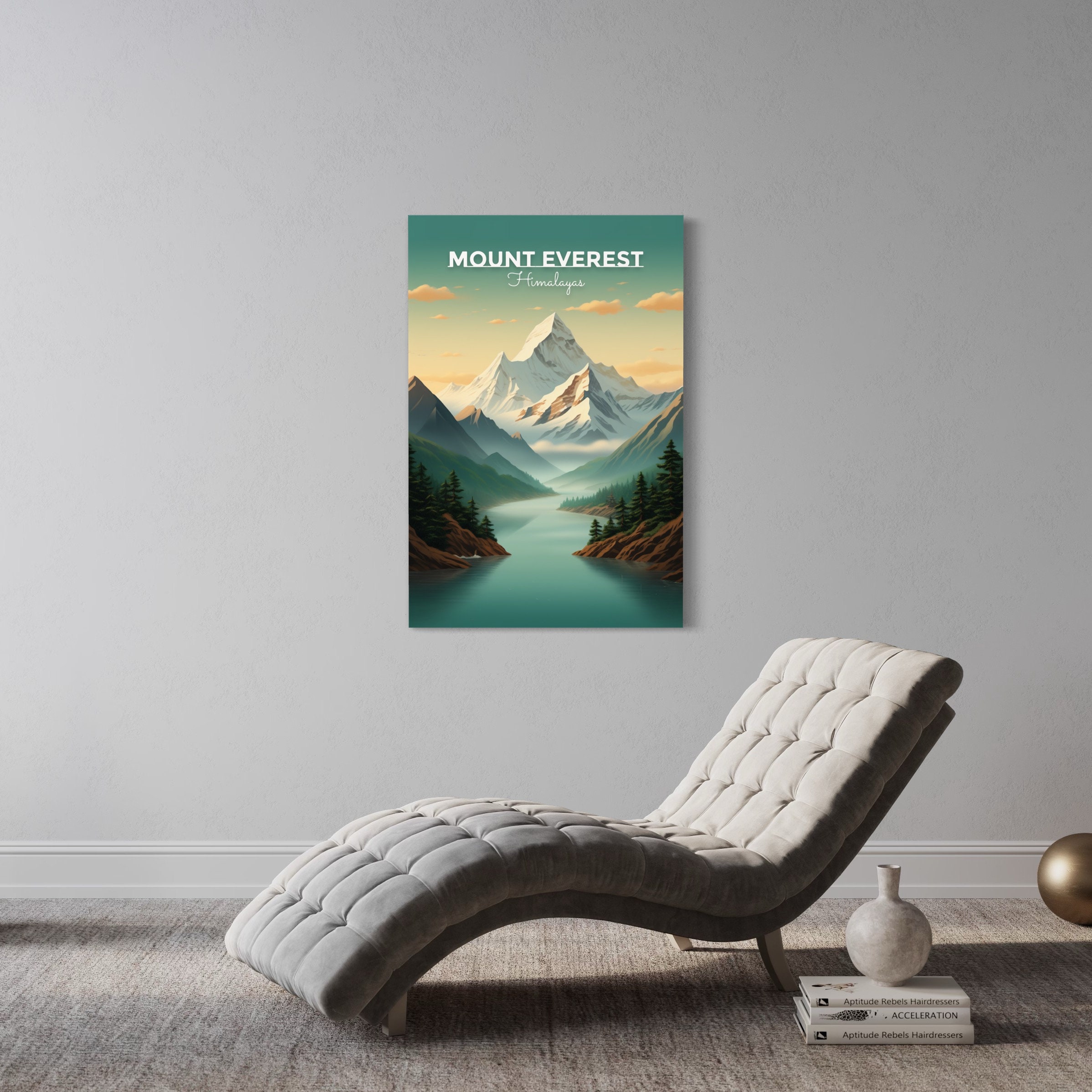 Mount Everest Canvas Wall Art, Travel Poster, Himalayas Poster, Largest ...