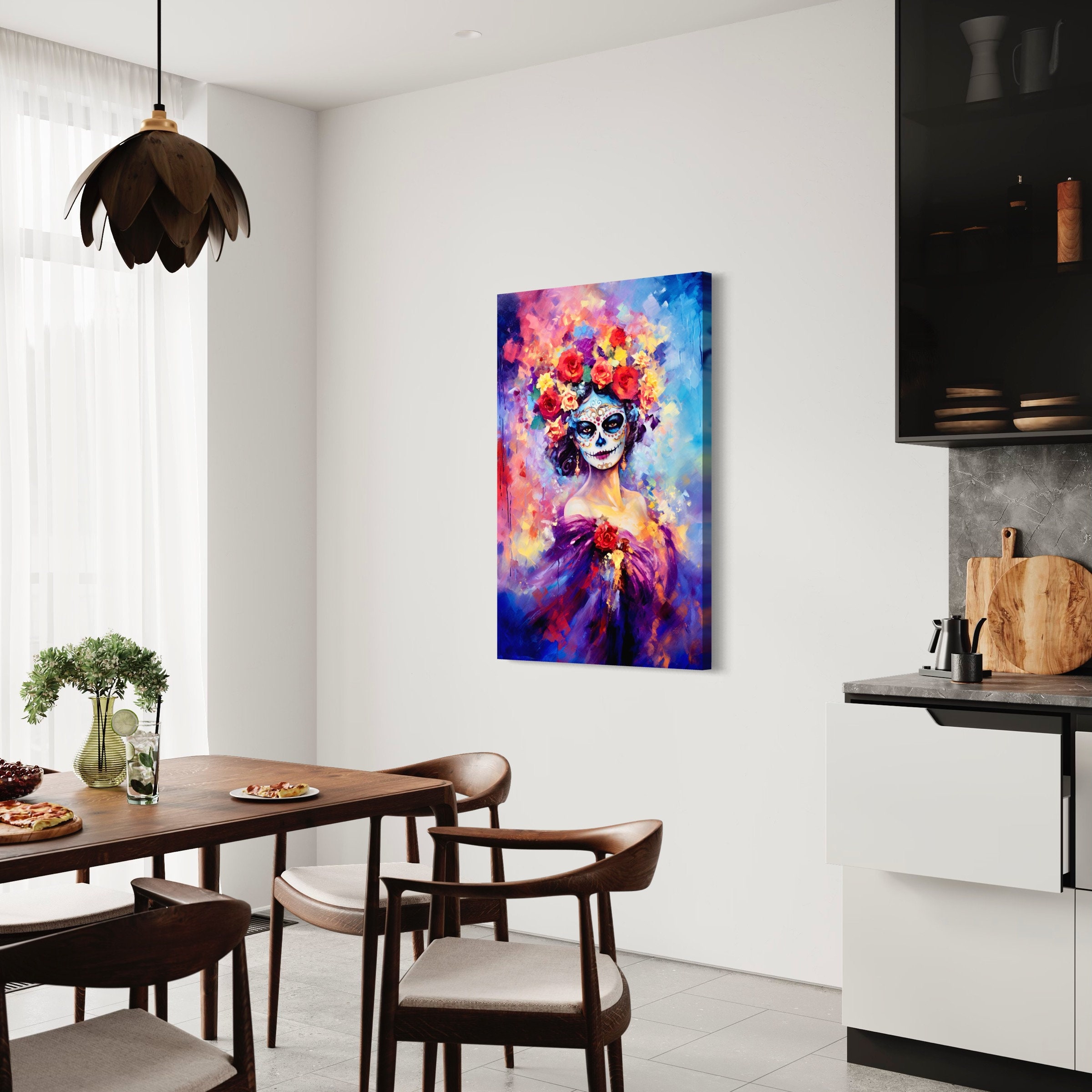 La Calavera Catrina Canvas Wall Art, Afterlife Wall Art, Día De Los ...