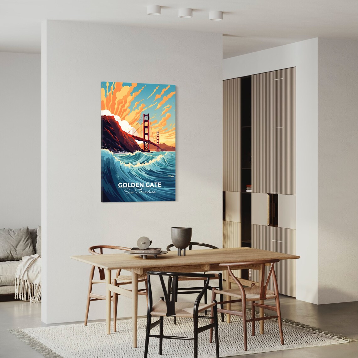 Golden Gate San Francisco Canvas Wall Art, Travel Poster, Golden Gate ...