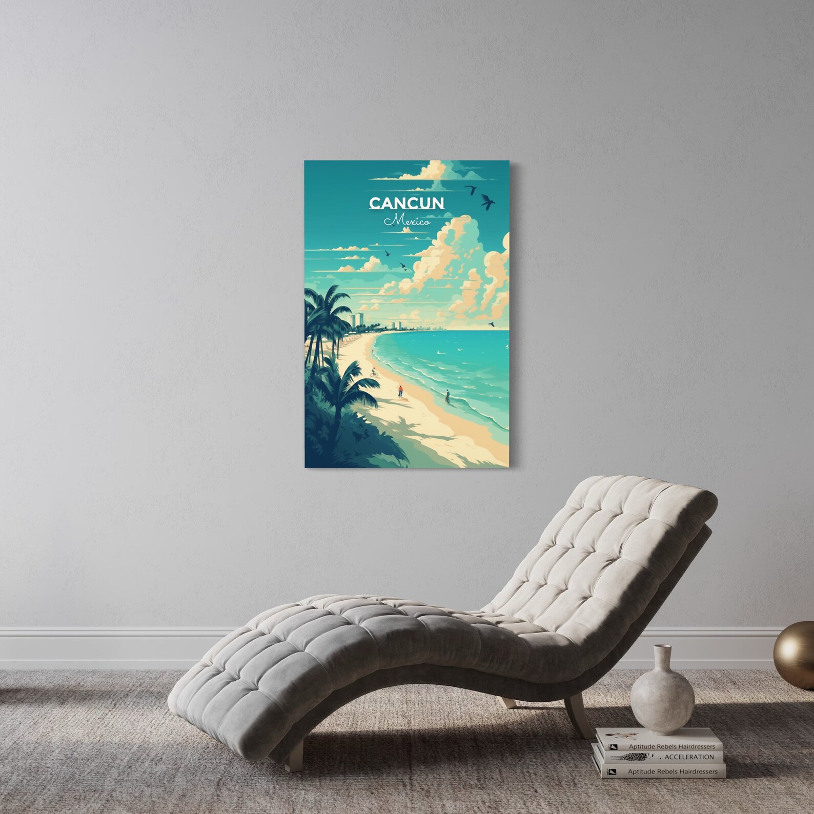 Cancun Mexico Beach Canvas Wall Art, Travel Poster, Cancun Mexico ...