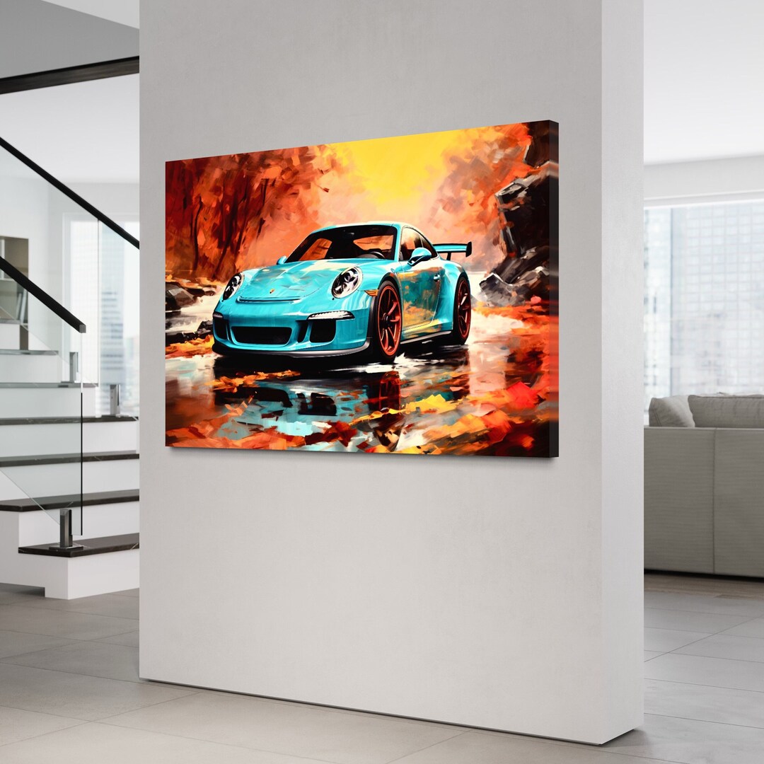 Original Porsche 911 GT3 Painting, Canvas Wall Art, Super Car Painting ...