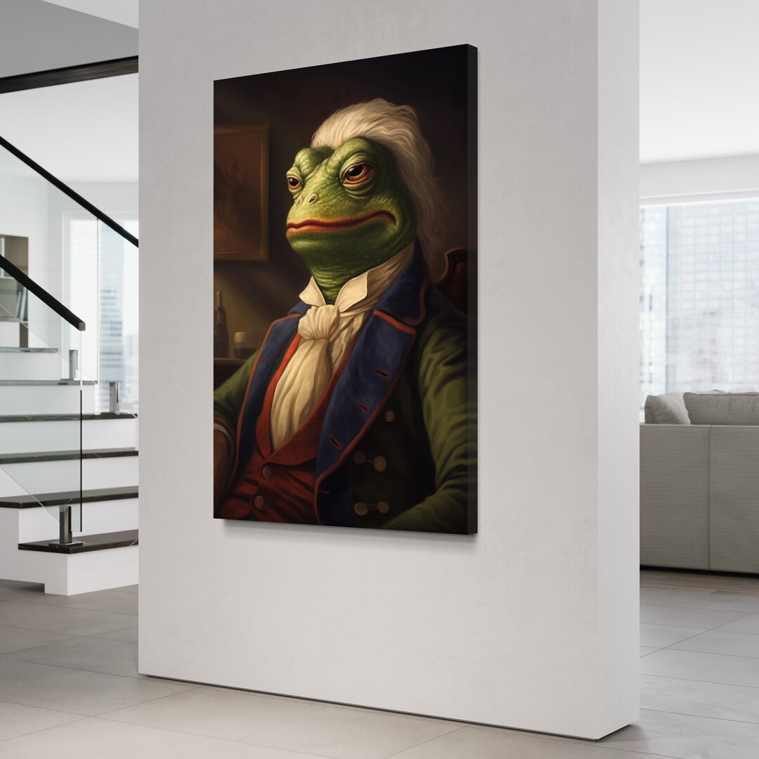 Frog Pepe Canvas Wall Art, Meme Wall Art, Feels Bad Man Wall Art, Large ...