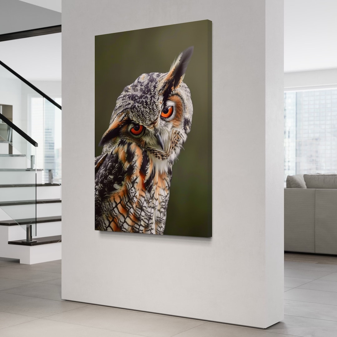 Eurasian Owl Wall Art, Nature Wall Art, Close up Art, Macro Photography ...