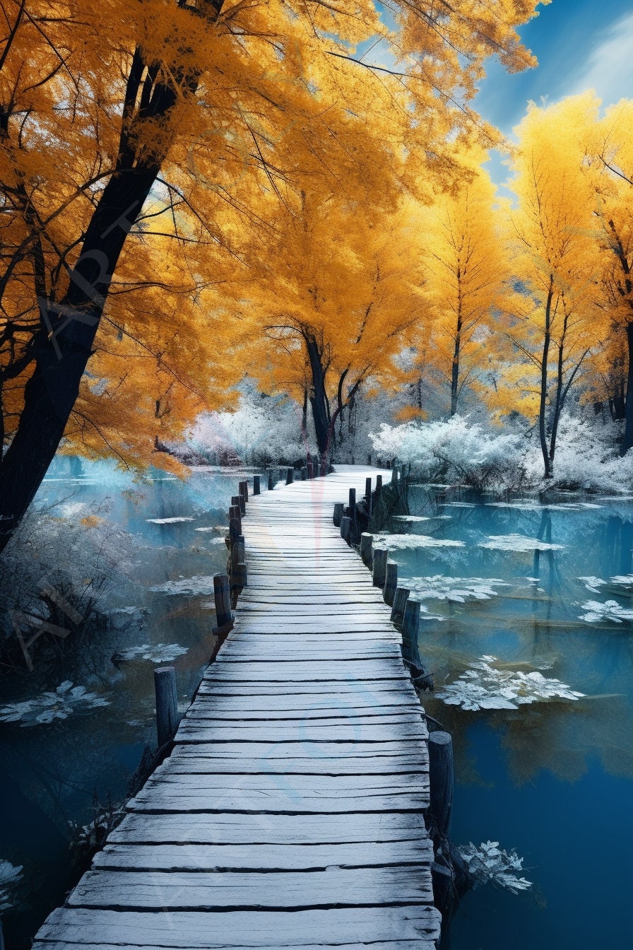 Plitvice Lakes National Park Wall Art, Canvas Art Print, Winter Art ...