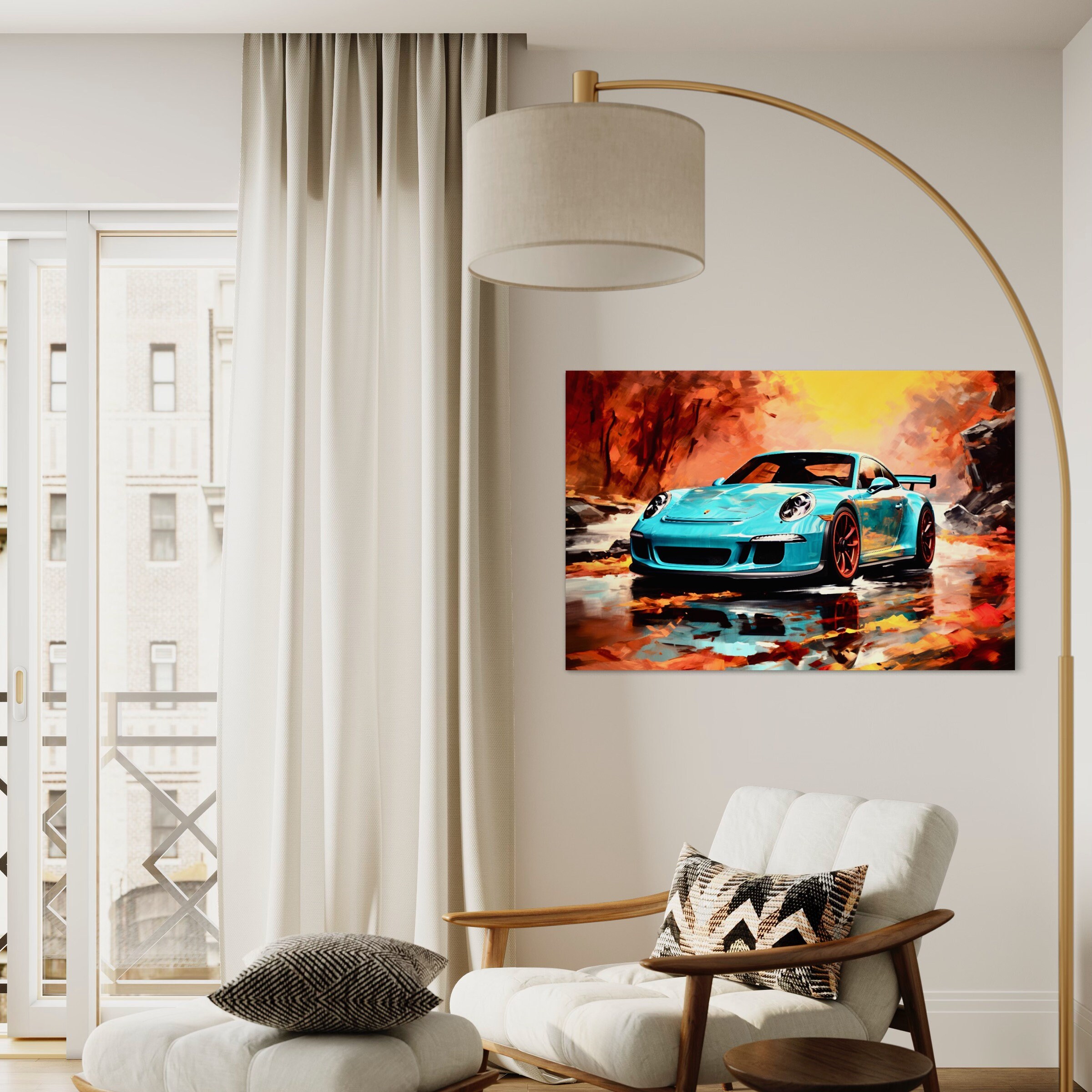 Original Porsche 911 GT3 Painting, Canvas Wall Art, Super Car Painting ...